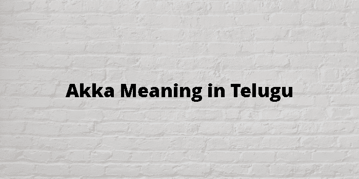 Akka Meaning In Telugu - తెలుగు అర్థం