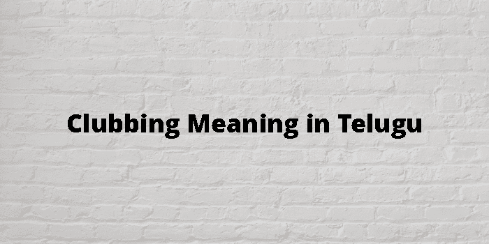 Clubbing Meaning In Telugu - తెలుగు అర్థం