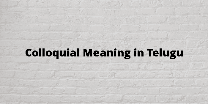 Colloquial Meaning In Telugu - తెలుగు అర్థం
