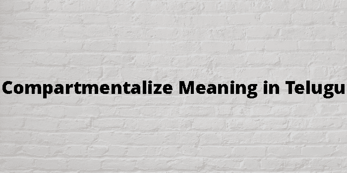 Compartmentalize Meaning In Telugu - తెలుగు అర్థం
