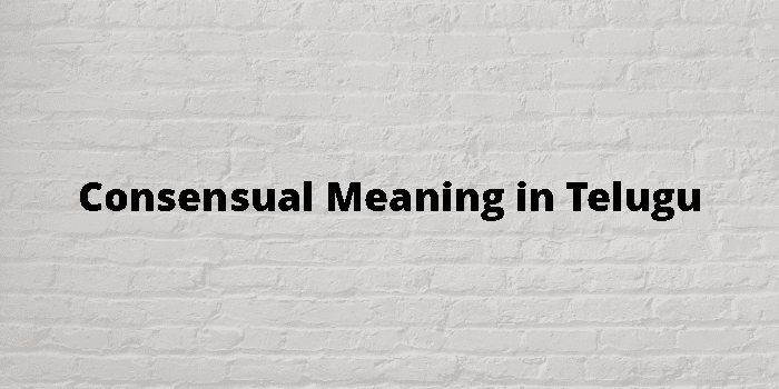 Consensual Meaning In Telugu - తెలుగు అర్థం