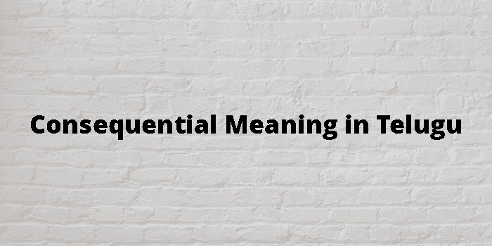 Consequential Meaning In Telugu - తెలుగు అర్థం