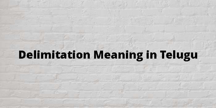 Delimitation Meaning In Telugu - తెలుగు అర్థం