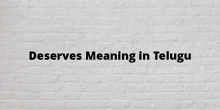 Deserves Meaning In Telugu - తెలుగు అర్థం