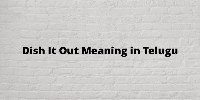 Dish It Out Meaning In Telugu - తెలుగు అర్థం