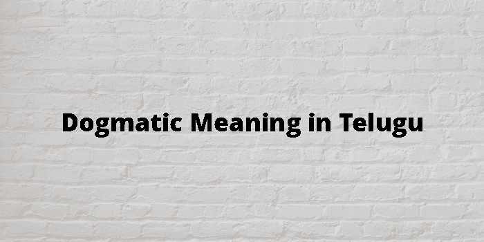 Dogmatic Meaning In Telugu - తెలుగు అర్థం