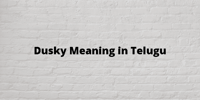 Dusky Meaning In Telugu - తెలుగు అర్థం