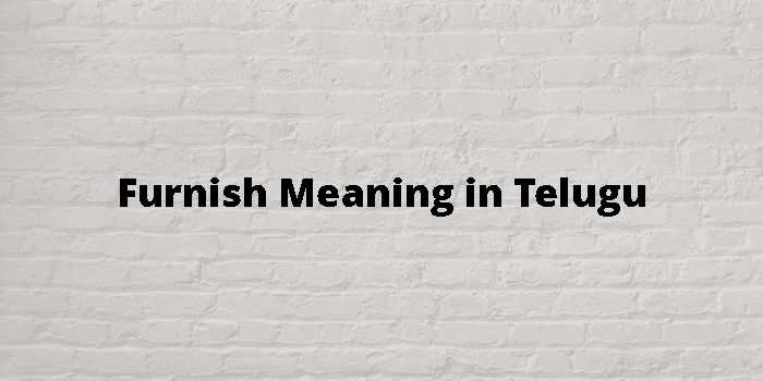 Furnish Meaning In Telugu - తెలుగు అర్థం