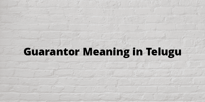 Guarantor Meaning In Telugu - తెలుగు అర్థం