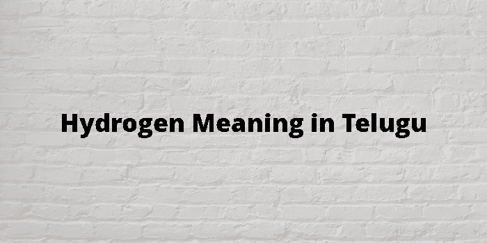 Hydrogen Meaning In Telugu - తెలుగు అర్థం