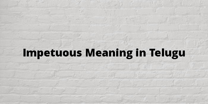 Impetuous Meaning In Telugu - తెలుగు అర్థం