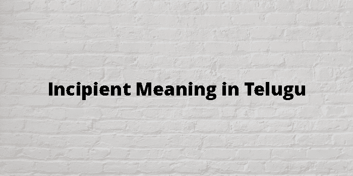 Incipient Meaning In Telugu - తెలుగు అర్థం