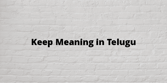 Keep Meaning In Telugu - తెలుగు అర్థం