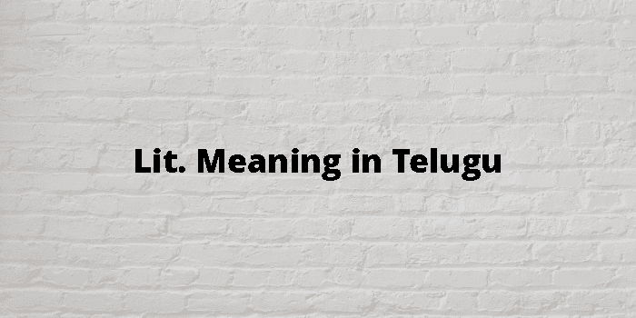 Lit. Meaning In Telugu - తెలుగు అర్థం