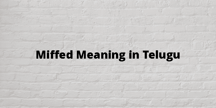Miffed Meaning In Telugu - తెలుగు అర్థం