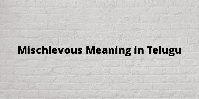 Mischievous Meaning In Telugu - తెలుగు అర్థం