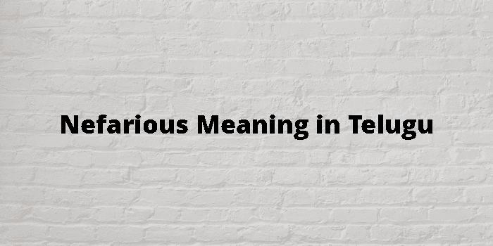 Nefarious Meaning In Telugu - తెలుగు అర్థం