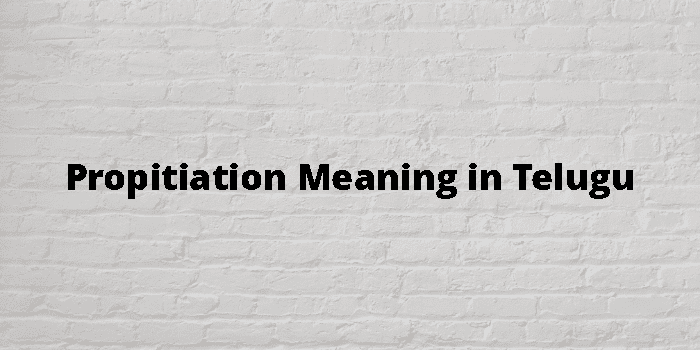 Propitiation Meaning In Telugu - తెలుగు అర్థం