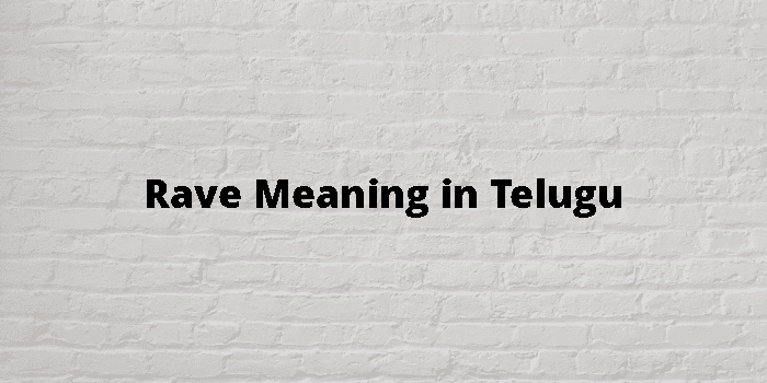 Rave Meaning In Telugu - తెలుగు అర్థం