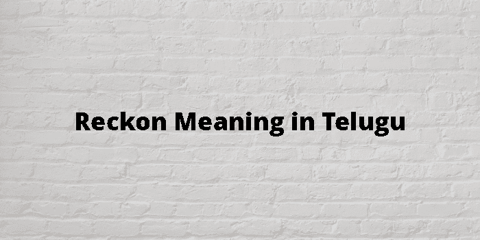 Reckon Meaning In Telugu - తెలుగు అర్థం