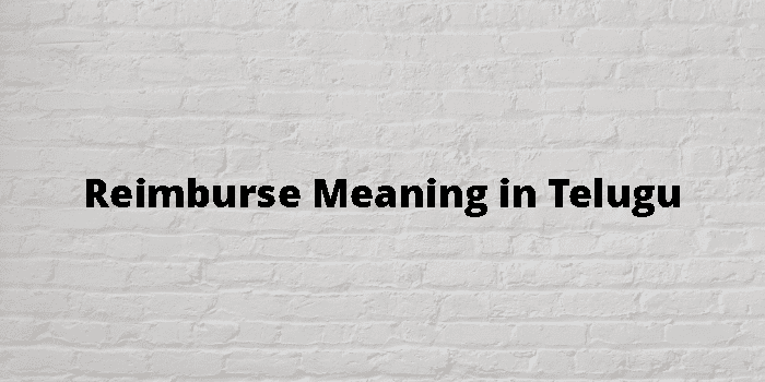Reimburse Meaning In Telugu - తెలుగు అర్థం