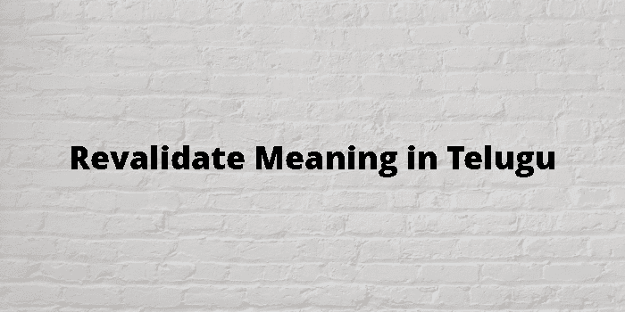 Revalidate Meaning In Telugu - తెలుగు అర్థం