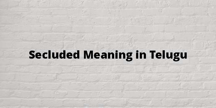 Secluded Meaning In Telugu - తెలుగు అర్థం