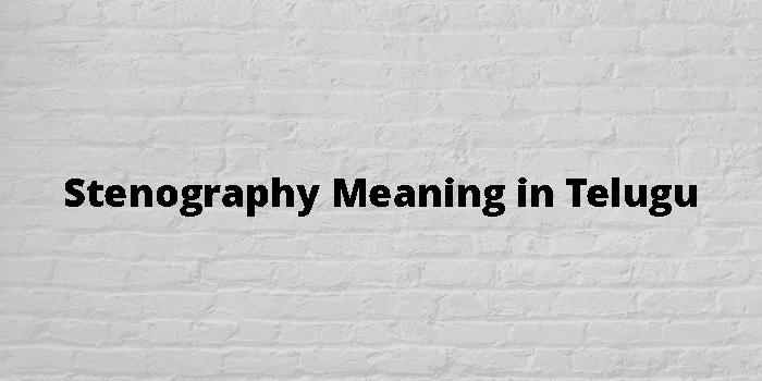 Stenography Meaning In Telugu - తెలుగు అర్థం
