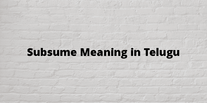 Subsume Meaning In Telugu - తెలుగు అర్థం