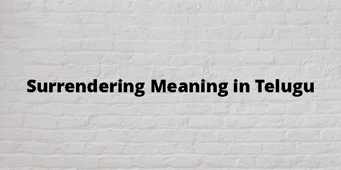 Surrendering Meaning In Telugu - తెలుగు అర్థం