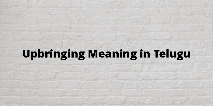Upbringing Meaning In Telugu - తెలుగు అర్థం