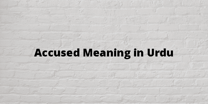Accused Meaning In Urdu - اردو معنی