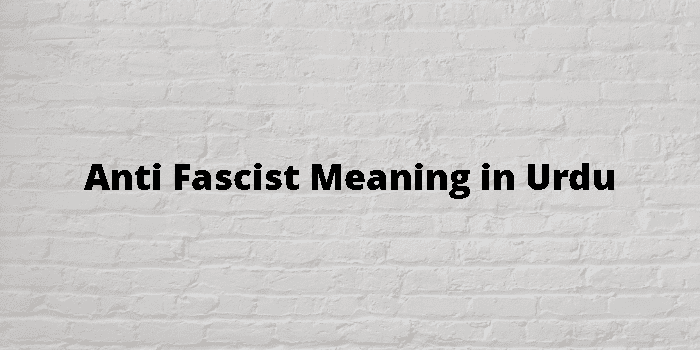 Anti Fascist Meaning In Urdu - اردو معنی