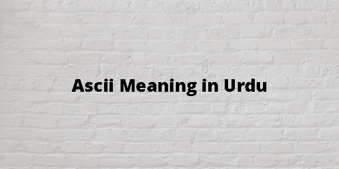 Ascii Meaning In Urdu - اردو معنی