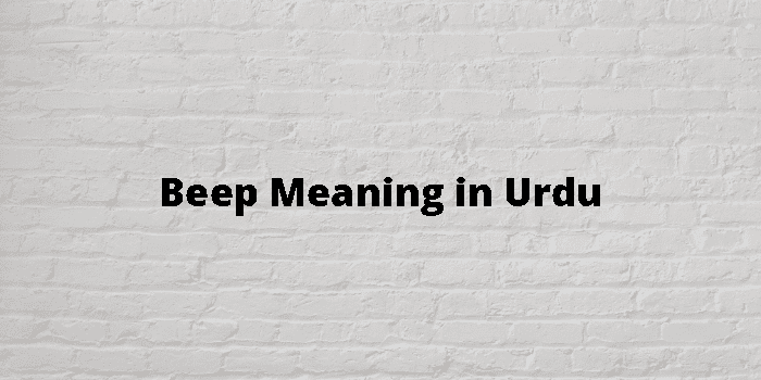 Beep Meaning In Urdu - اردو معنی