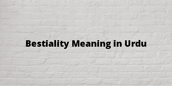 Bestiality Meaning In Urdu - اردو معنی
