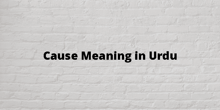 Cause Meaning In Urdu - اردو معنی