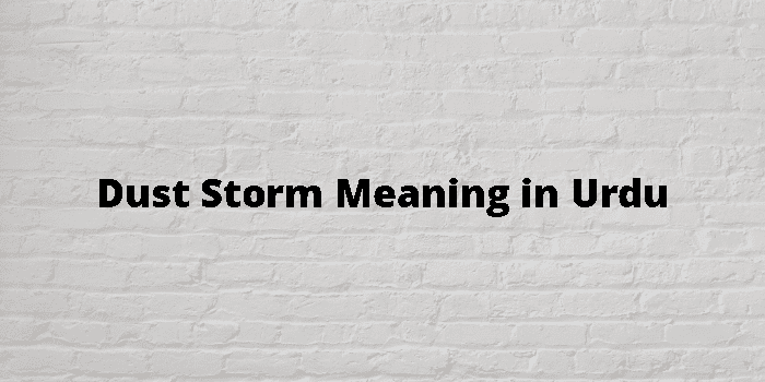 Dust Storm Meaning In Urdu - اردو معنی