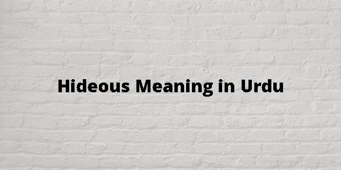 Hideous Meaning In Urdu - اردو معنی
