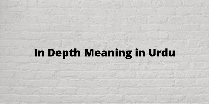 In Depth Meaning In Urdu - اردو معنی