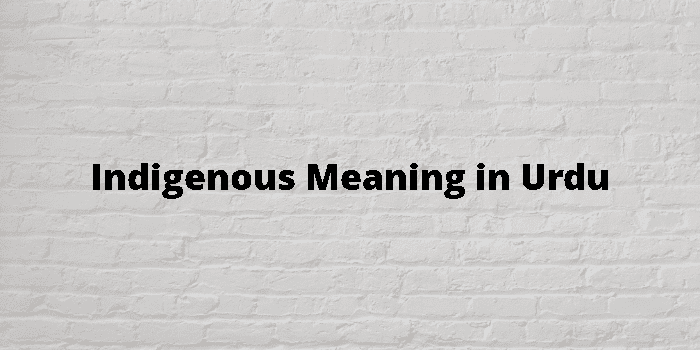 Indigenous Meaning In Urdu - اردو معنی