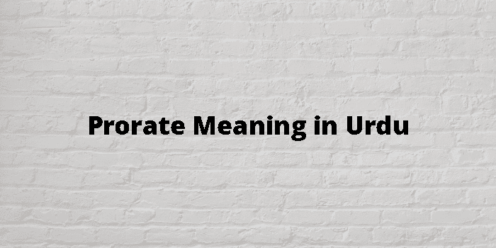 Prorate Meaning In Urdu - اردو معنی