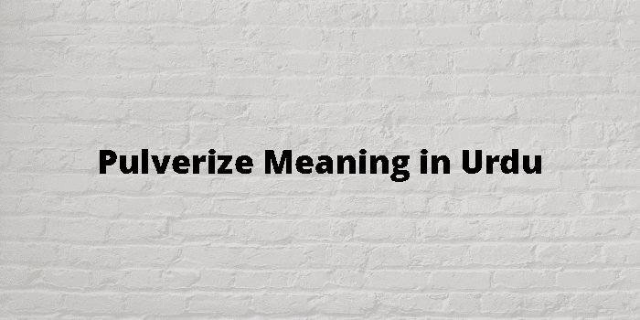 Pulverize Meaning In Urdu - اردو معنی