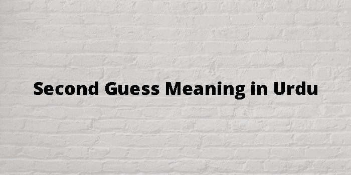Second Guess Meaning In Urdu - اردو معنی