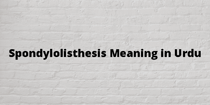 Spondylolisthesis Meaning In Urdu - اردو معنی