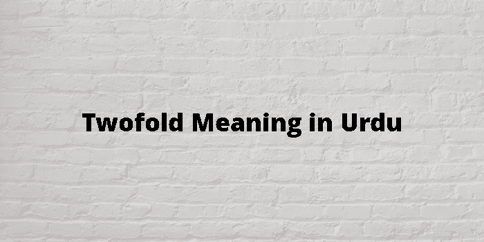 Twofold Meaning In Urdu - اردو معنی