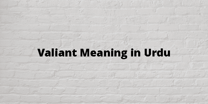 Valiant Meaning In Urdu - اردو معنی